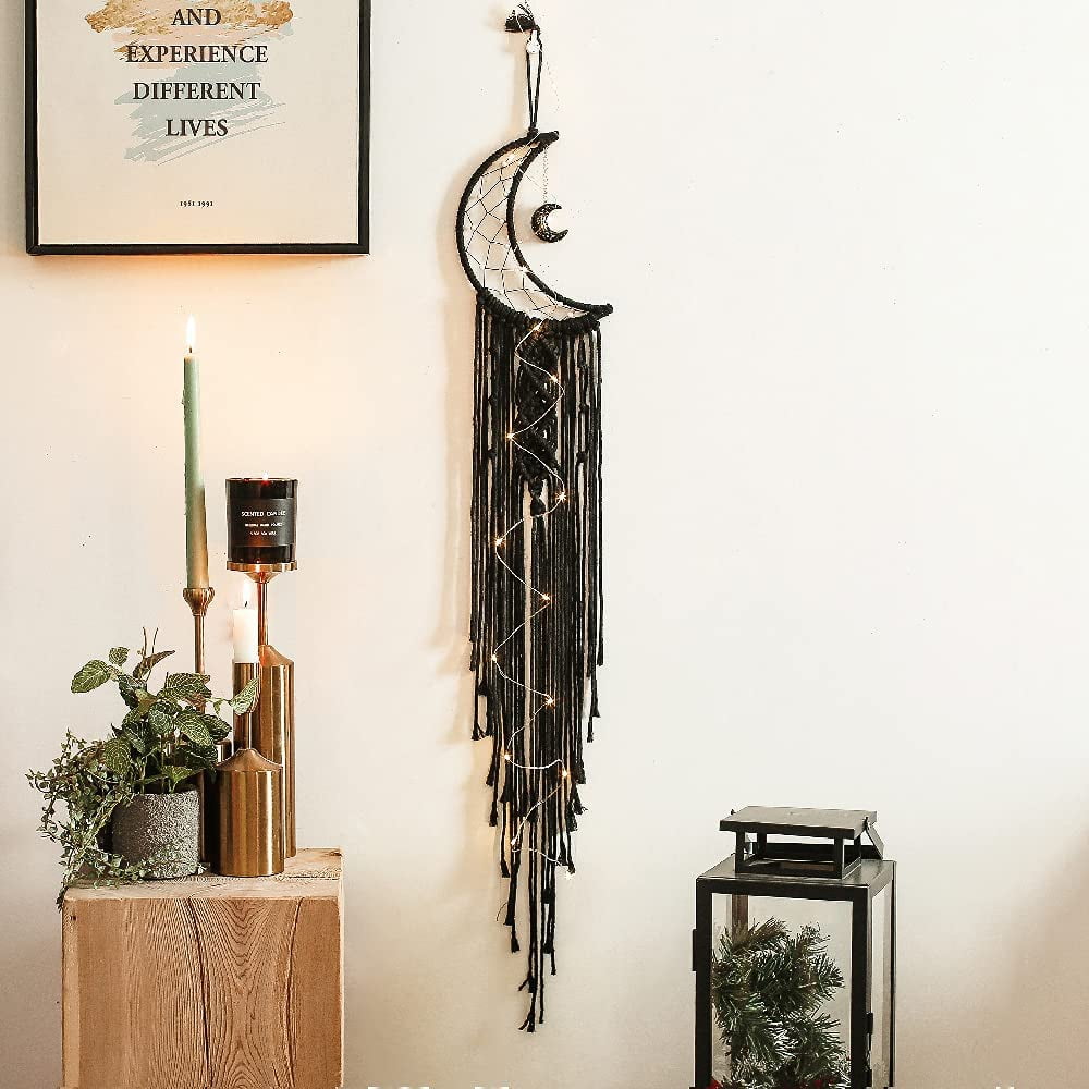 Click here for Oruyrop Black Moon Dream Catcher With Lights  Wall... prices