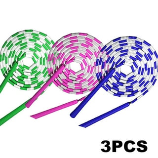 Plutput 2PCS Double Dutch Jump Rope Long Jump Rope 16 FT Beaded ...