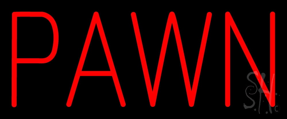 Red Pawn LED Neon Sign 6 x 15 - inches, Black Square Cut Acrylic ...