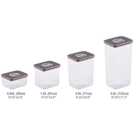NEOFLAM Airtight Smart Seal Food Storage Container (Set of 3, Rectangle ...
