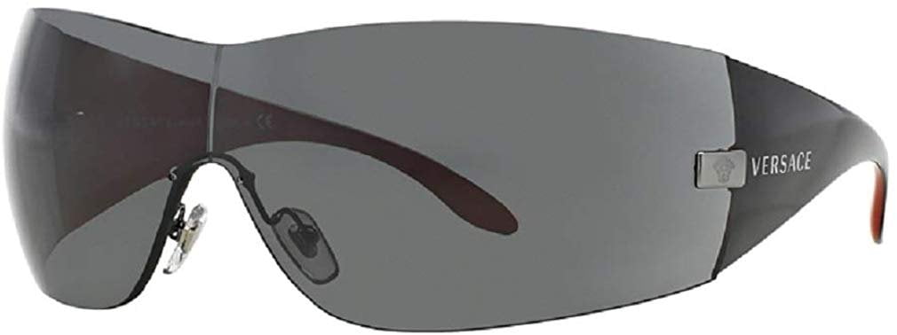 Versace VE2054 100187 41M Gunmetal/Grey Wrap Square Sunglasses For Men ...