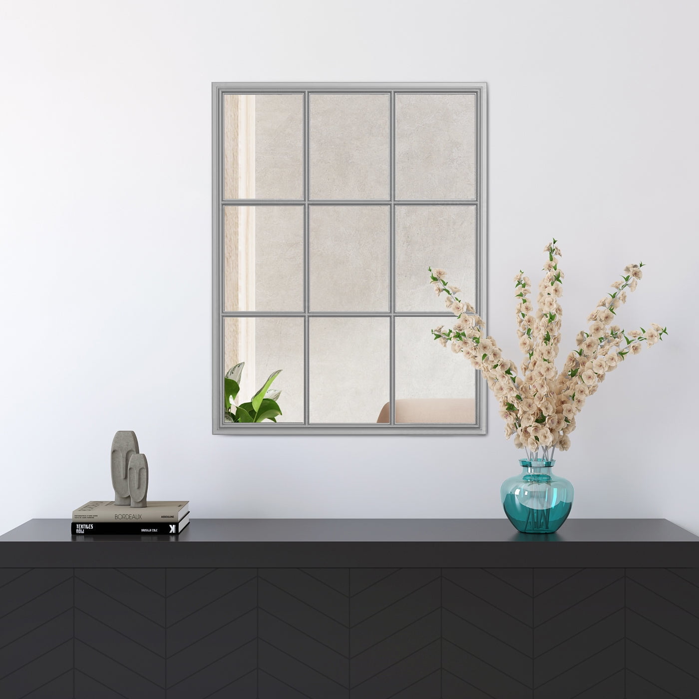 Leon Metal Framed Window pane mirror - Walmart.com