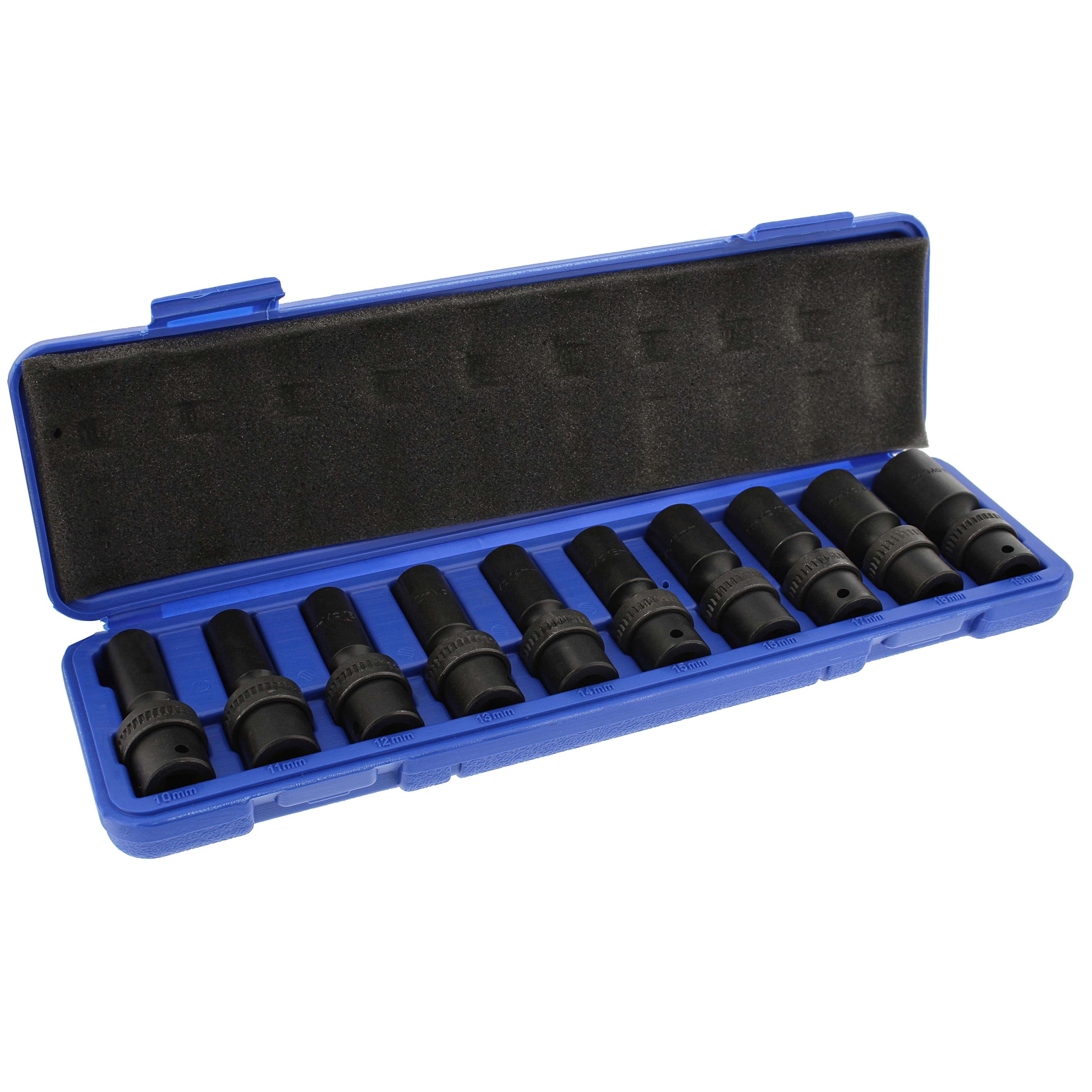 ABN Swivel Deep Impact Socket Set - 10pc 3/8in 6-Point Universal Socket ...