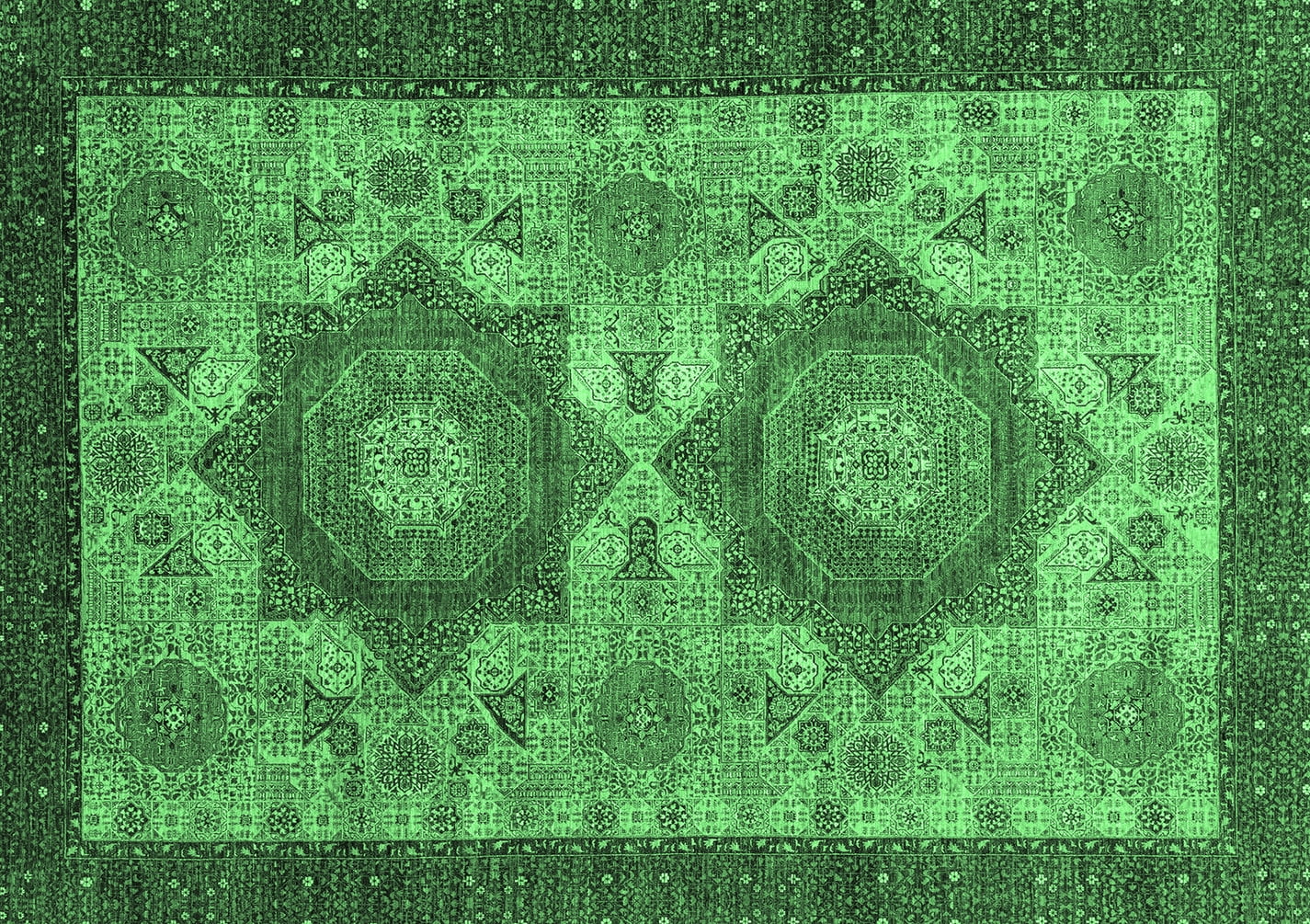 Ahgly Company Indoor Rectangle Abstract Emerald Green Modern Area Rugs ...