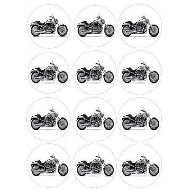 2" Harley Davidson Motorcycle Cupcake Edible Icing Image Toppers ...