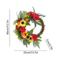 Artificial Sunflower Wreath Silk Flower Wall Hanging Decor For Spring ...