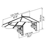 Palram-Canopia Lily Victorian Acrylic Door Awning, 6' W x 4' D x 2' H ...