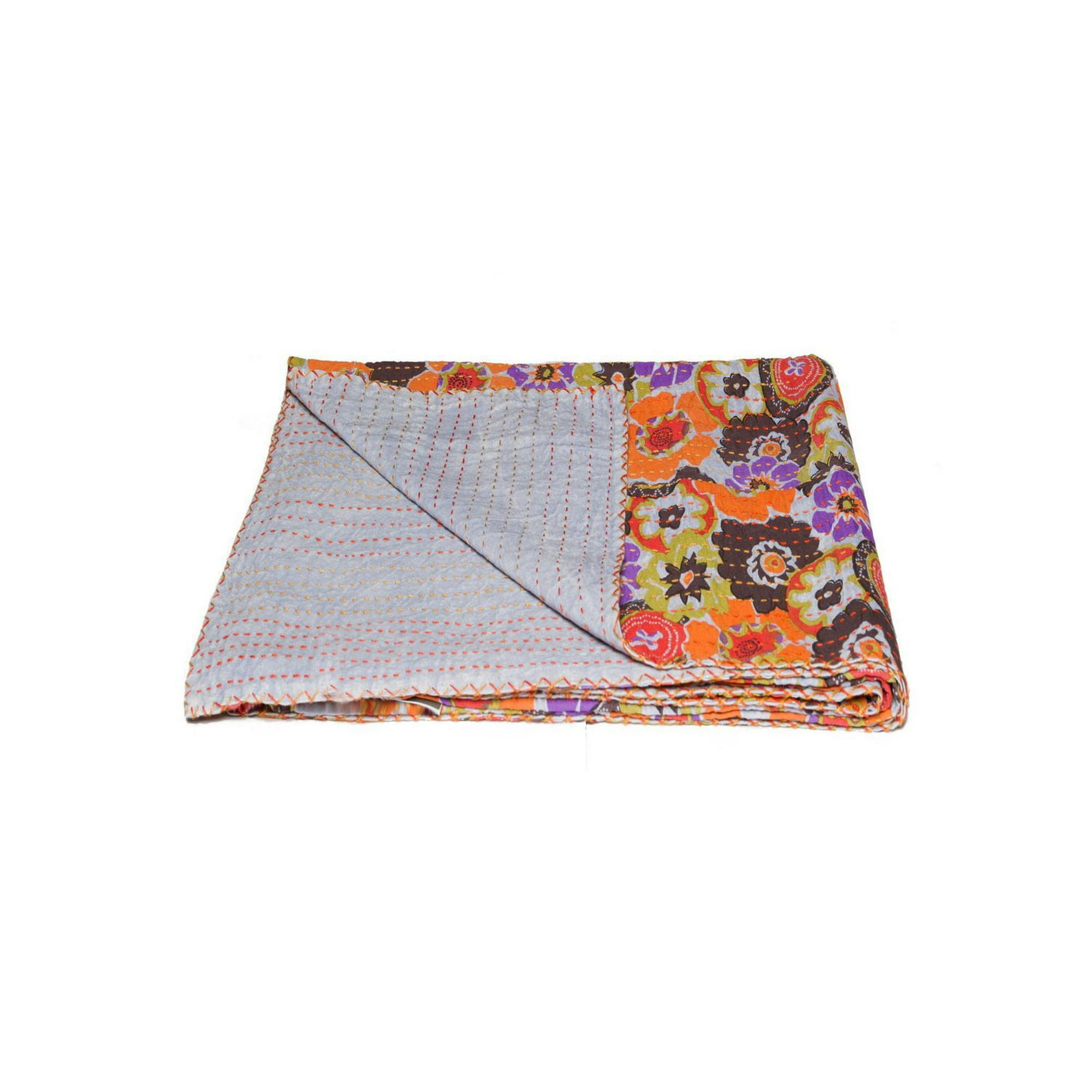 Click here for H-Taj Hotel Kantha Cotton Throw Blanket 50 X 70 Tw... prices