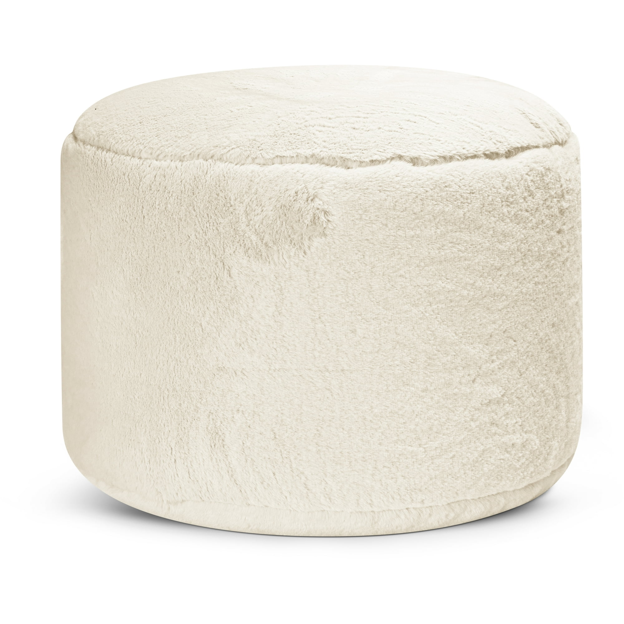 Click here for Gouchee Home Dotcom Softy Faux Fur Natural Pouf -... prices