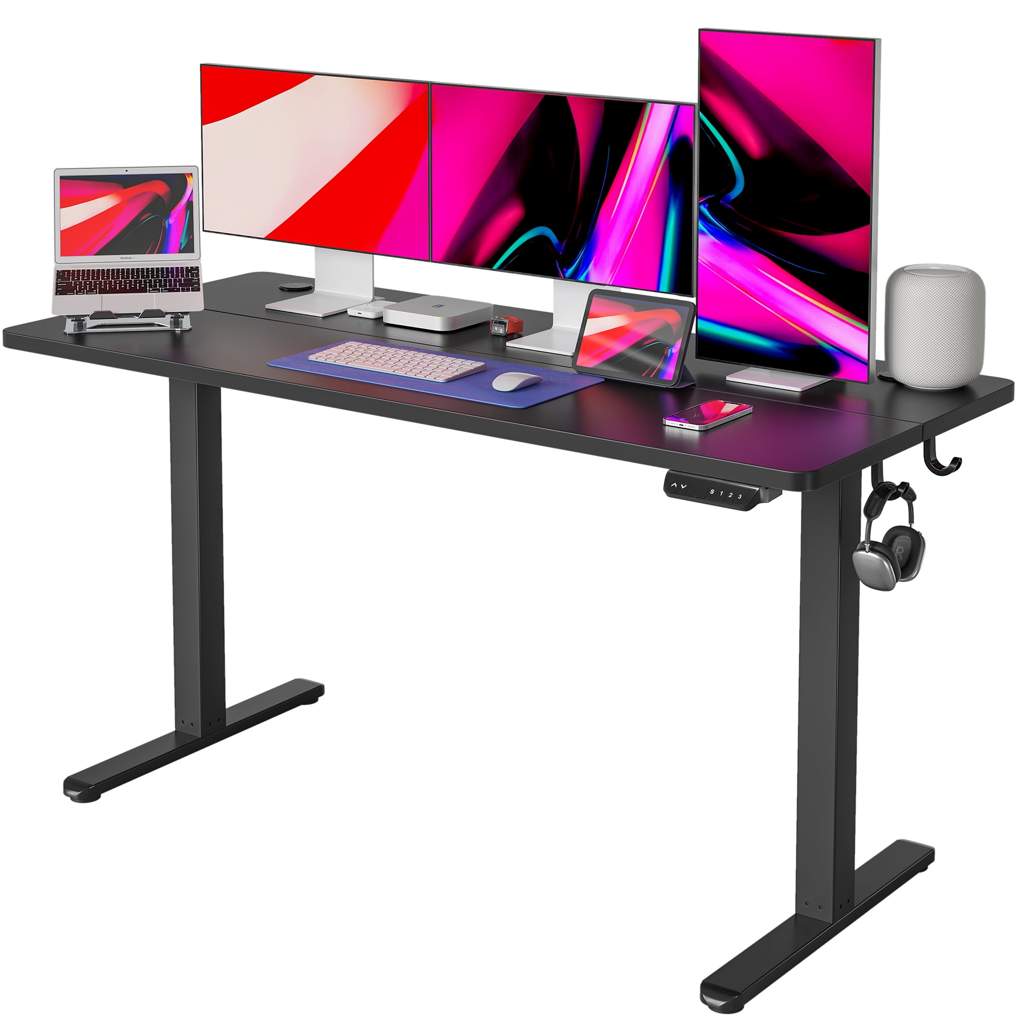 CubiCubi 63'' x 24'' Height Adjustable Electric Standing Desk Sit Stand ...