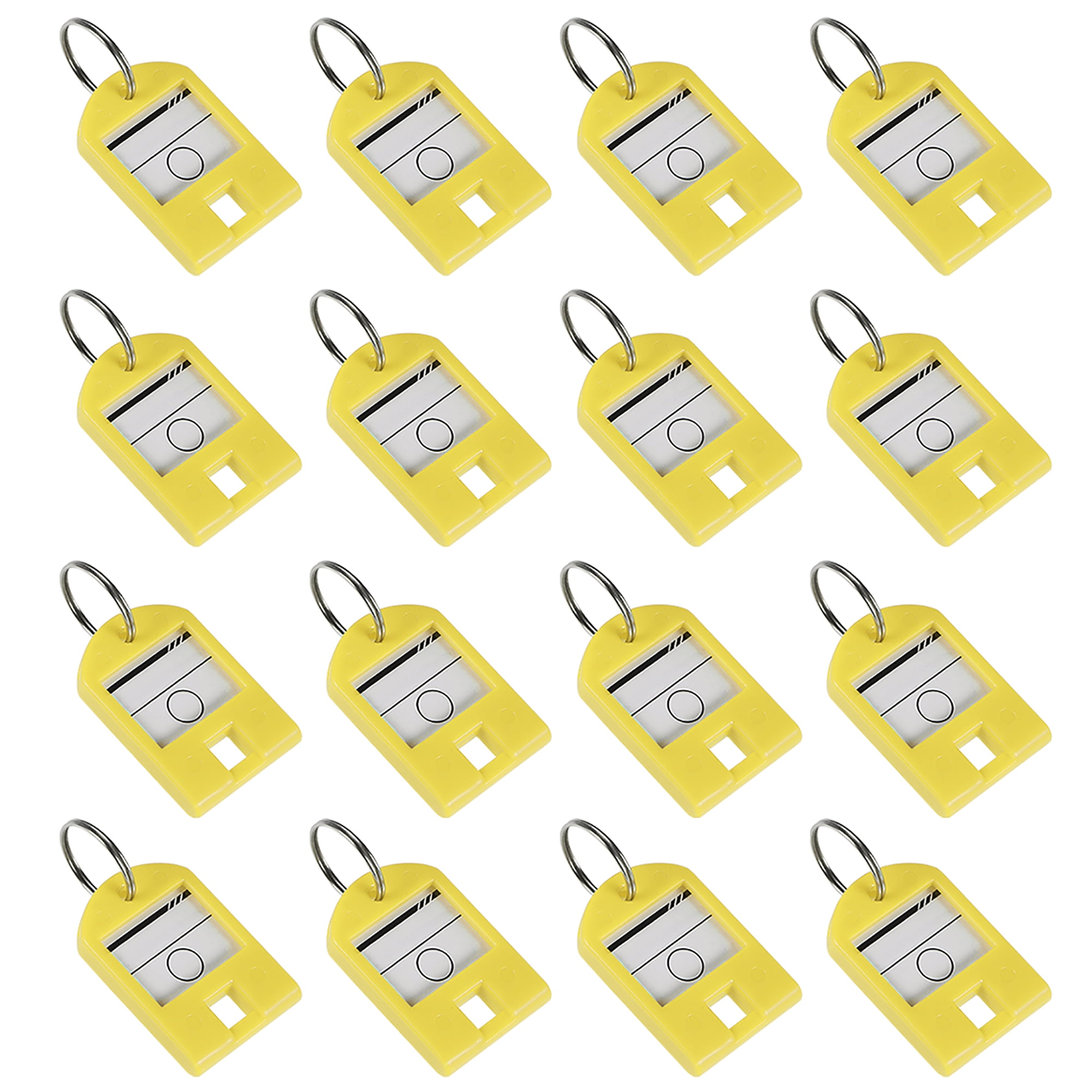 Uxcell 40x27mm Plastic Key Tags with Split Keyring Light Yellow 16 ...
