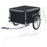 vidaXL Bike Trailer Bicycle Cargo Trailer Tow Bicycle Cart Steel and ...
