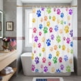 Cartoon Animal Paw Prints Shower Curtain for Bathroom, Colorful Animal ...