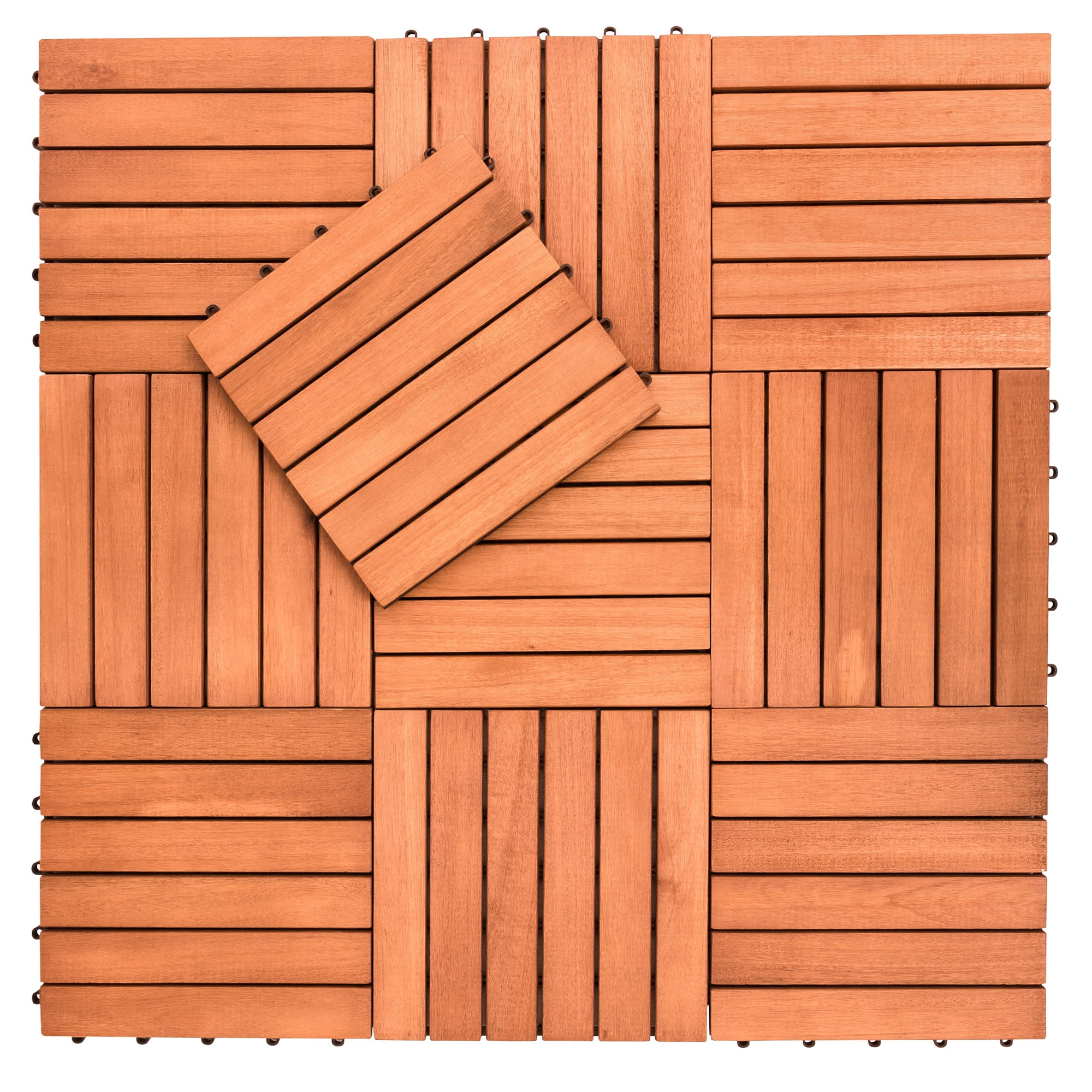 CJC Interlocking Deck Tiles - Pack of 10 Floor Tiles for Patio, Balcony ...