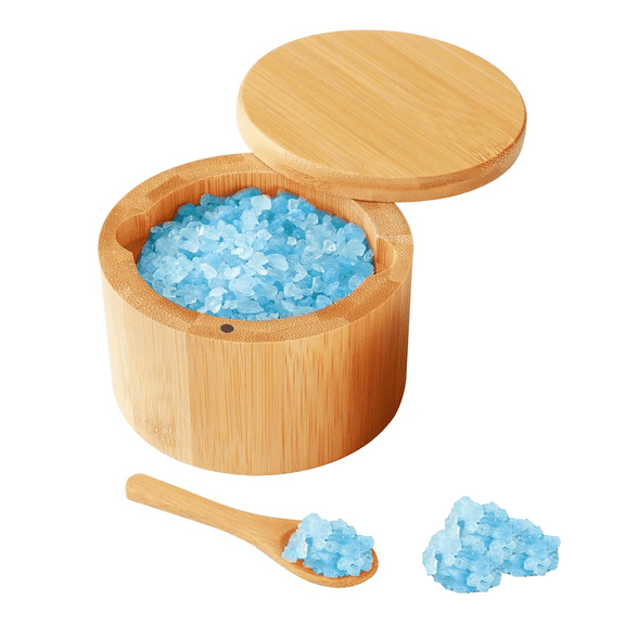 Salt Cellar with Mini Spoon - Round Salt Container with Swivel Magnetic ...