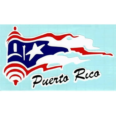 Puerto Rico Flag Sticker (Pack of 2) Vinyl Decal, Hibiscus Flower, "Amapola" - Walmart.com