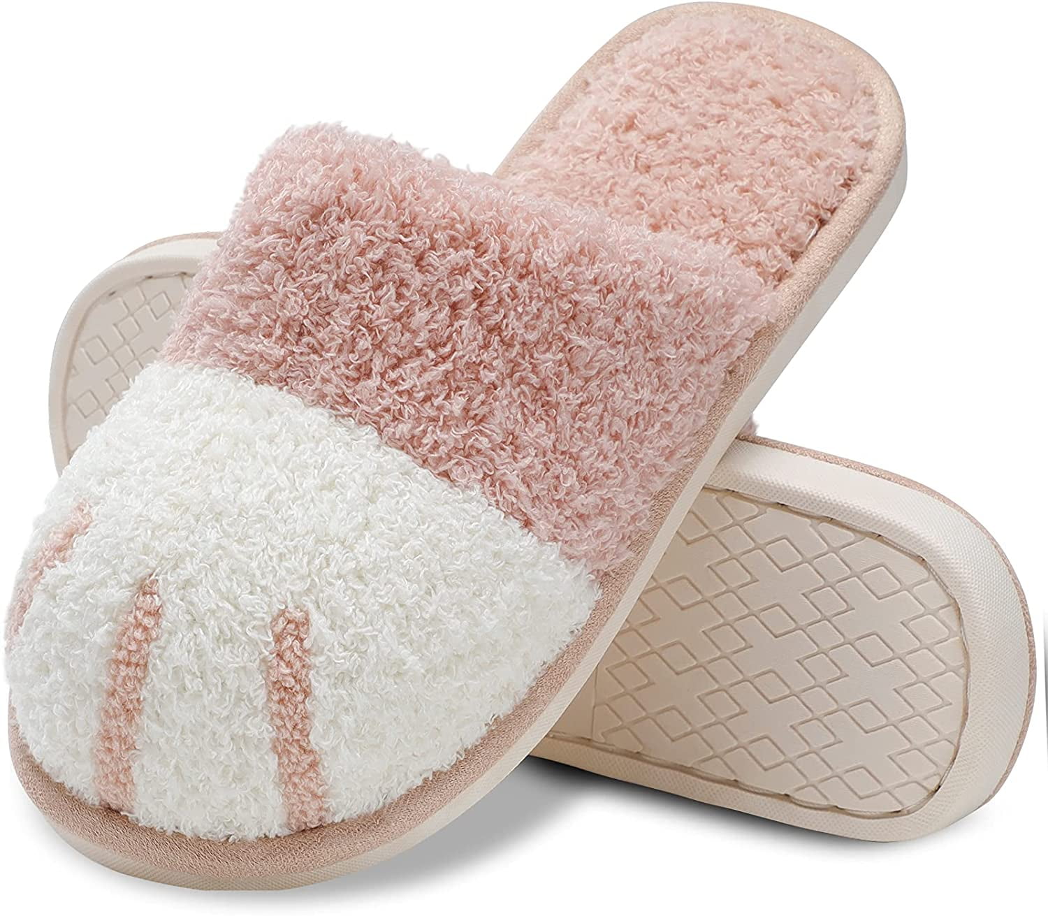 YAZI Cute Animal House Slippers for Women, Cozy Memory Foam Mens ...