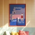 Affixzi Hippo Bathroom Art Print, Retro Dental Poster, Wall Decor, Fun ...