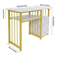Bedside Table, Nail Table with 3 Drawers, Sturdy Particle Board & Steel ...