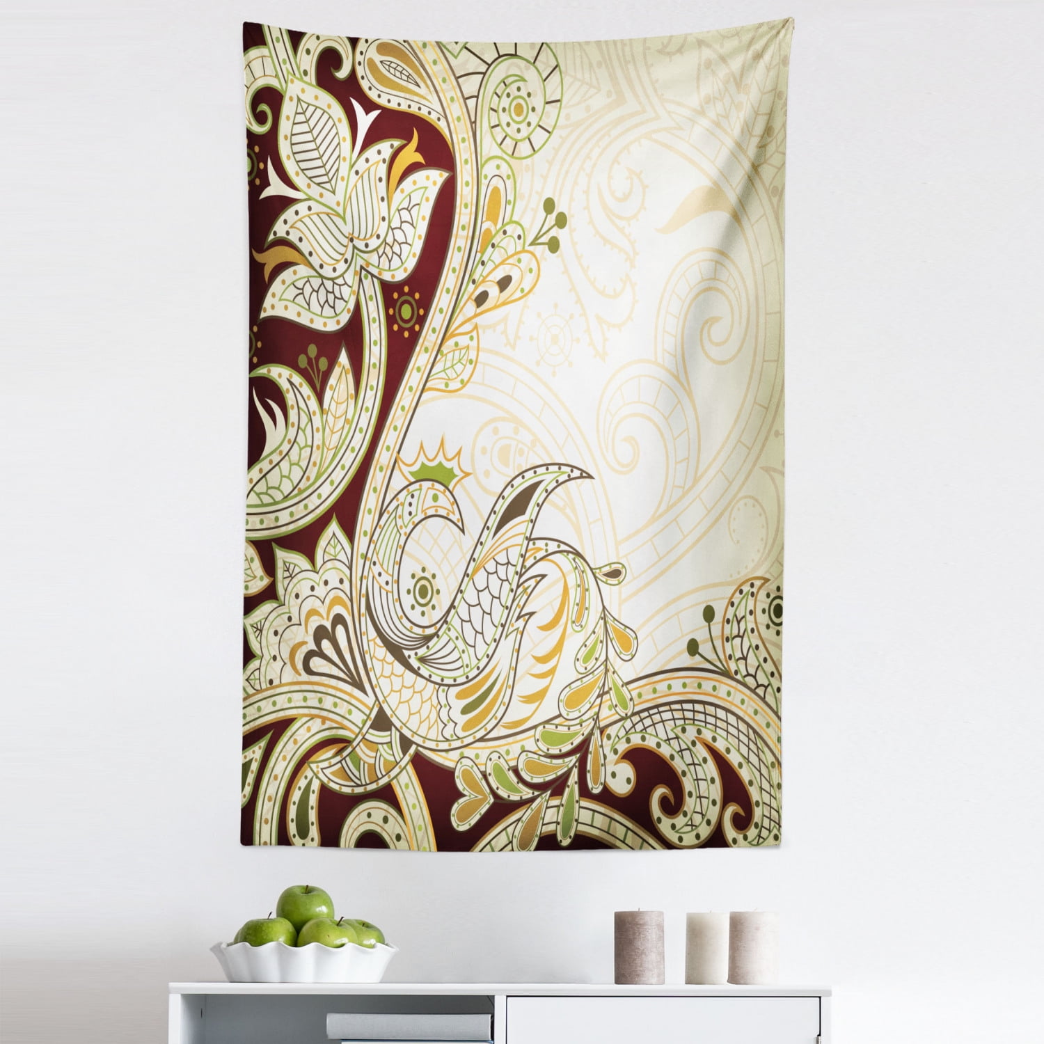 Ethnic Tapestry, Oriental Floral Leaf Pattern with Middle Eastern ...