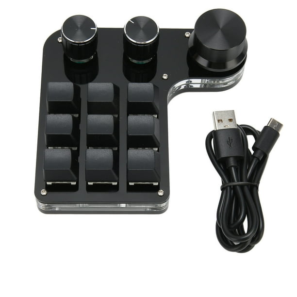 RGB Backlit Mini Keypad,One Handed Macro Mechanical Macro Keypad Knobs ...