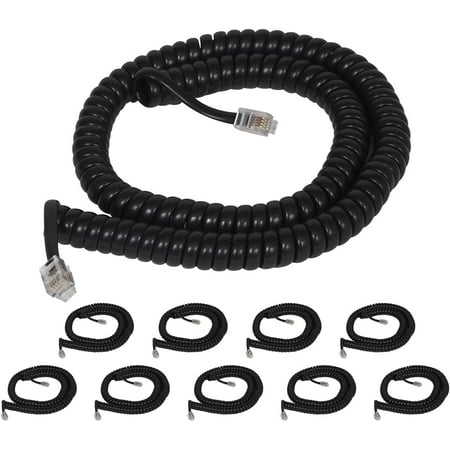 Coiled Telephone Handset Cord for Use with PBX Phone Systems, VoIP ...