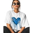 Blue Love Skeleton Hand T Shirts for Women Short Sleeve Cotton Crewneck ...