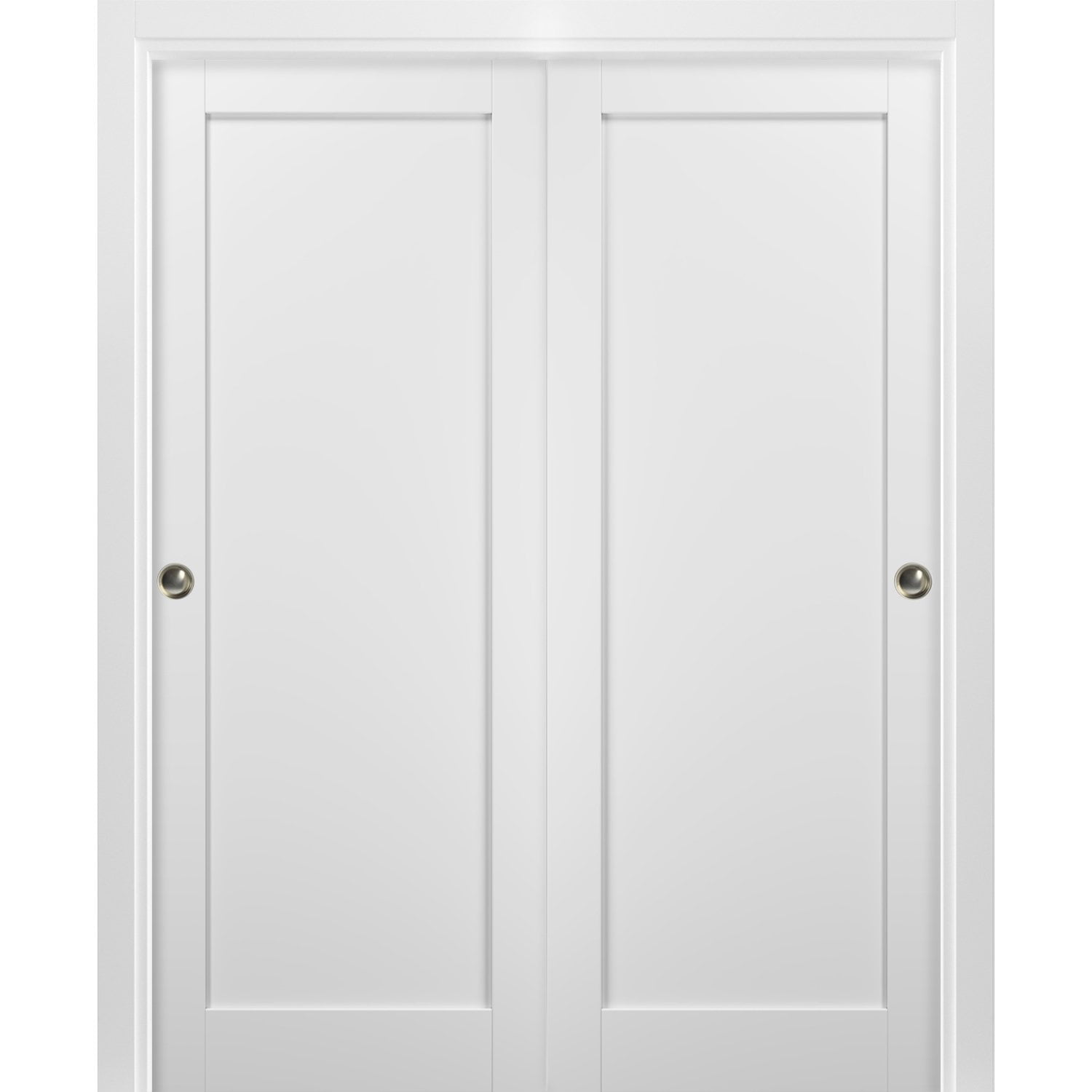 Sliding Closet Bypass Doors 48 X 96 With Hardware Quadro 4111 White