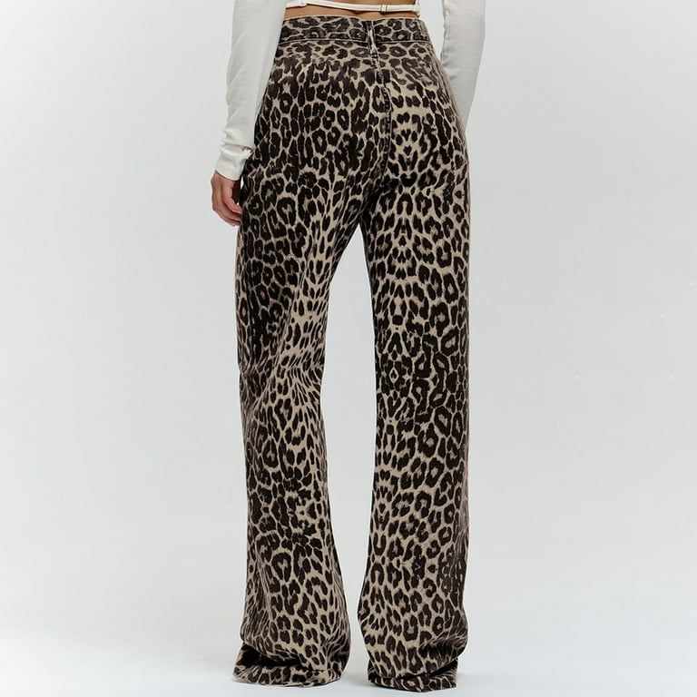JWZUY Leopard Print Jeans for Women Cheetah Print Pants JWZUY Leopard Print Jeans for Women Cheetah Print Pants