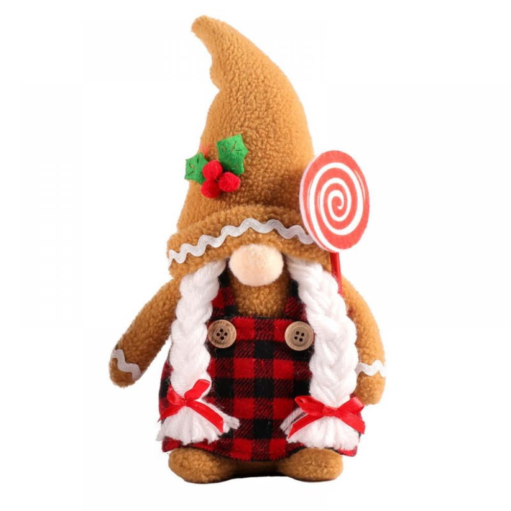 Dwarf Christmas Faceless Doll Decoration Gingerbread Man Plush Figurine ...