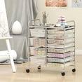 12 Drawer Rolling Cart with Drawers, Storage Organizer Cart for ...