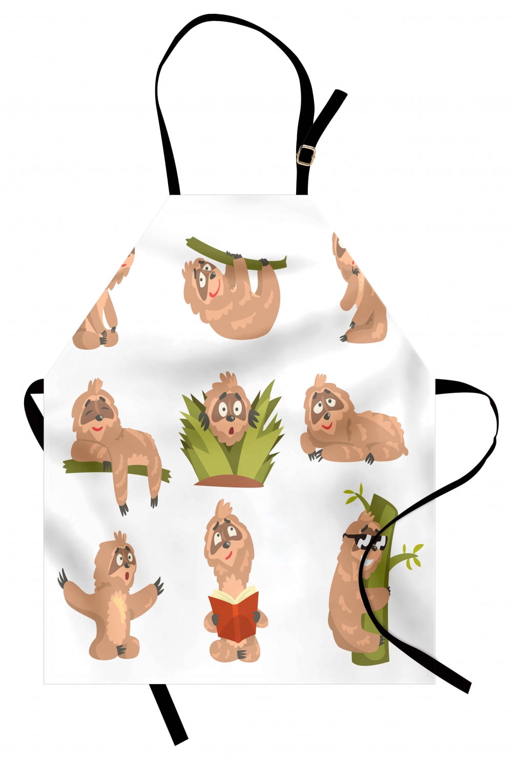 Sloth Apron Animal Cute Cartoon Character Different Situations Emotions ...