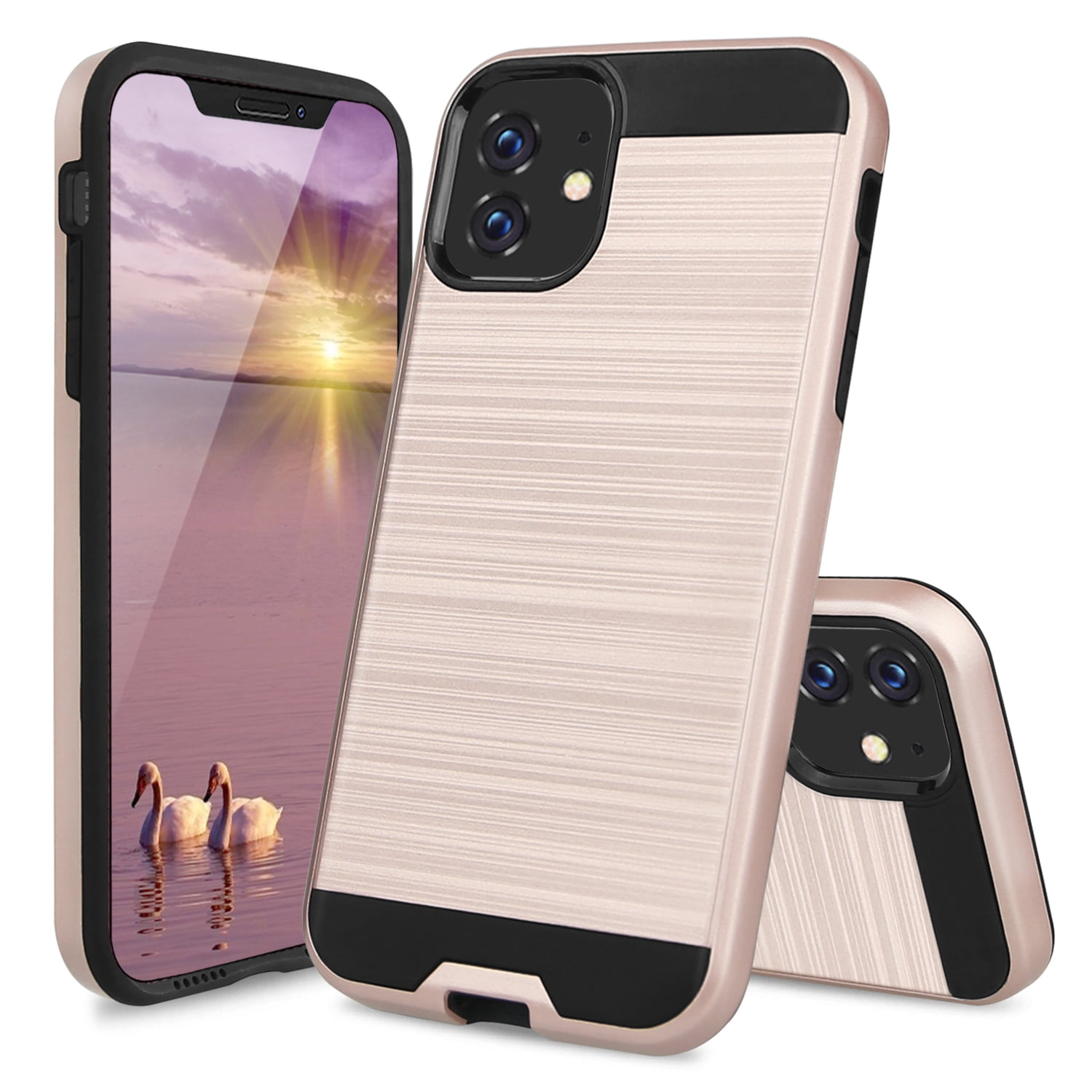 TJS for Samsung Galaxy S23 Phone Case, Dual Layer Brushed Finish Hard ...