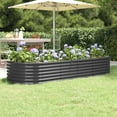 vidaXL Raised Garden Bed Raised Flower Bed Galvanized Steel Outdoor ...