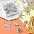 30pcs Mix Styles Charm Heart Wing Antique Silver Color Pendant Jewelry ...