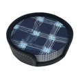 6-Piece Set Of Round Coasters Water-Resistant Leather Double-Sided Non ...