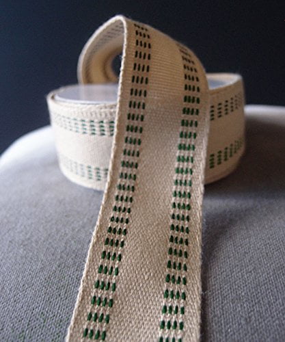 AK-Trading Polyester Blend Burlap Webbing Ribbon with Stitching, 1.5 ...