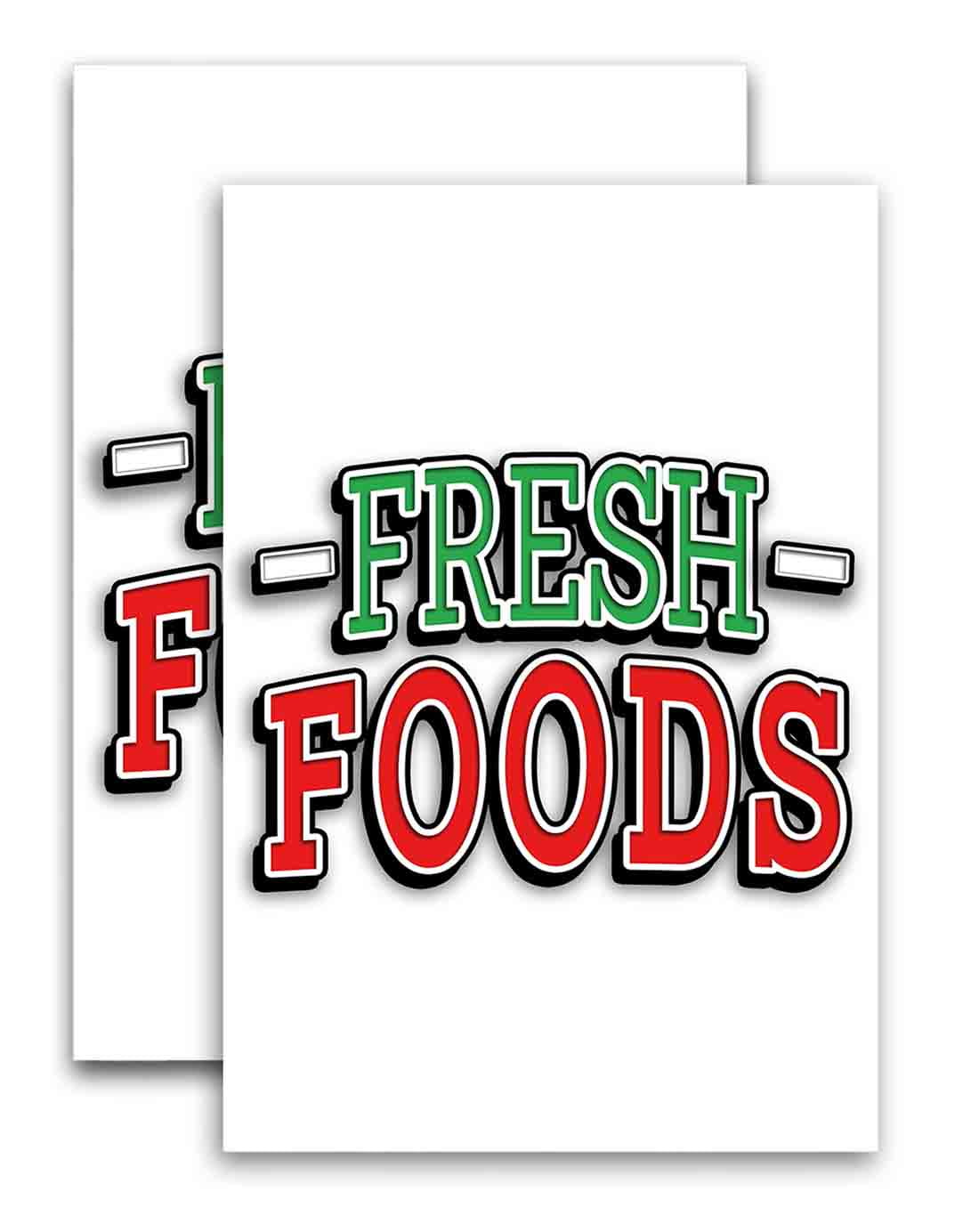 Fresh Foods (24" X 36") Vinyl Decal Only (Pack of 2) |Sign|Sticker ...