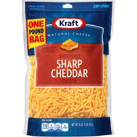 Kraft Sharp Cheddar Shredded Cheese, 16 oz - Walmart.com