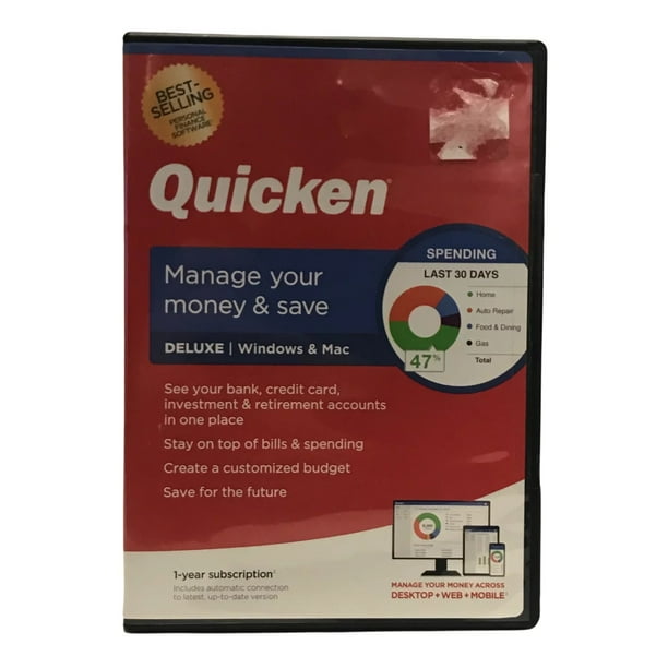 Quicken Deluxe Personal Finance 1-Year Subscription (Windows/Mac ...