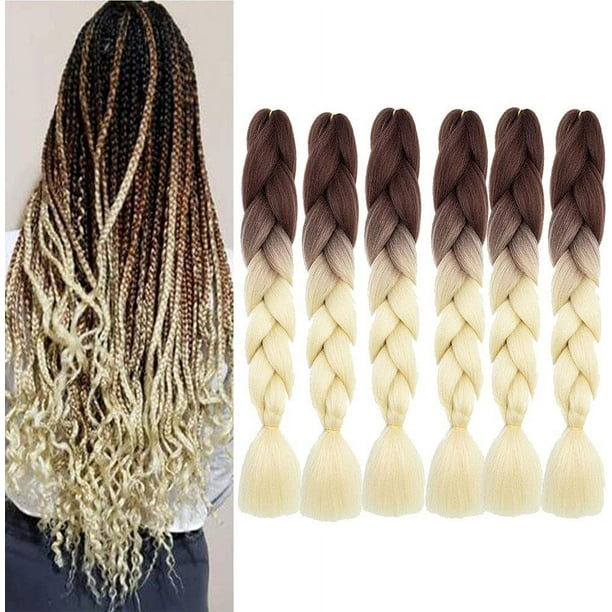 SHAR 6 Pieces wicks for african braids 24 Inch (blonde brown)Jumbo ...