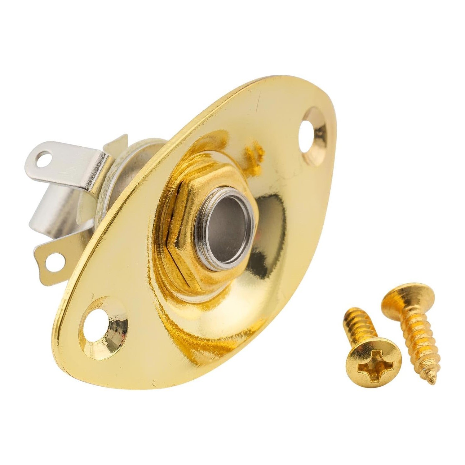 Input Output Jack and Plate Oval Gold for Electric Guitar Telecaster ...