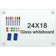 Glass Magnetic Dry Erase Whiteboard 36"x24" for Wall, Frameless White ...