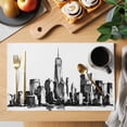 City Silhouette Cotton Linen Placemats Set of 12, Modern Minimalist ...