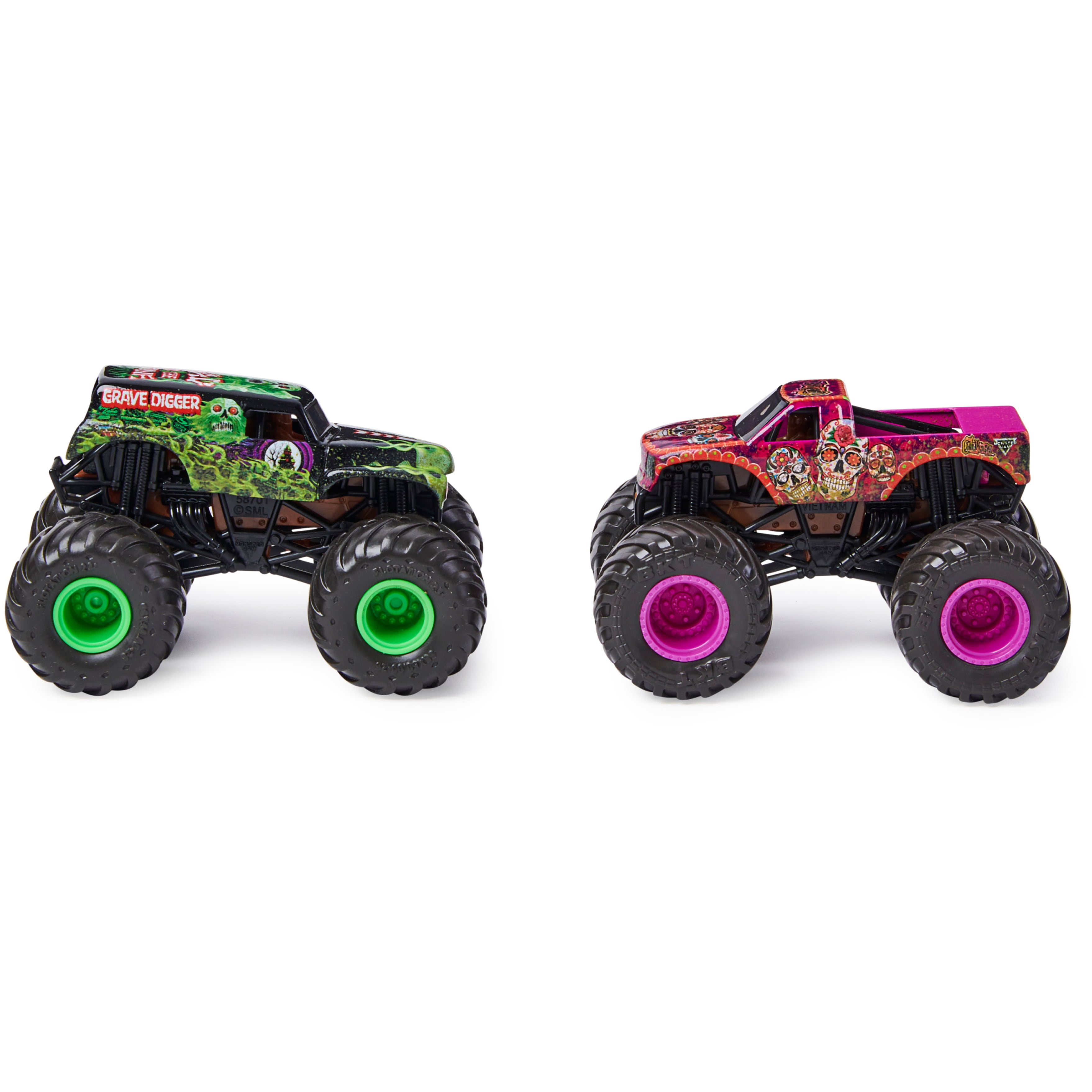 Monster Jam, Official Grave Digger vs. Calavera Color-Changing Die-Cast ...