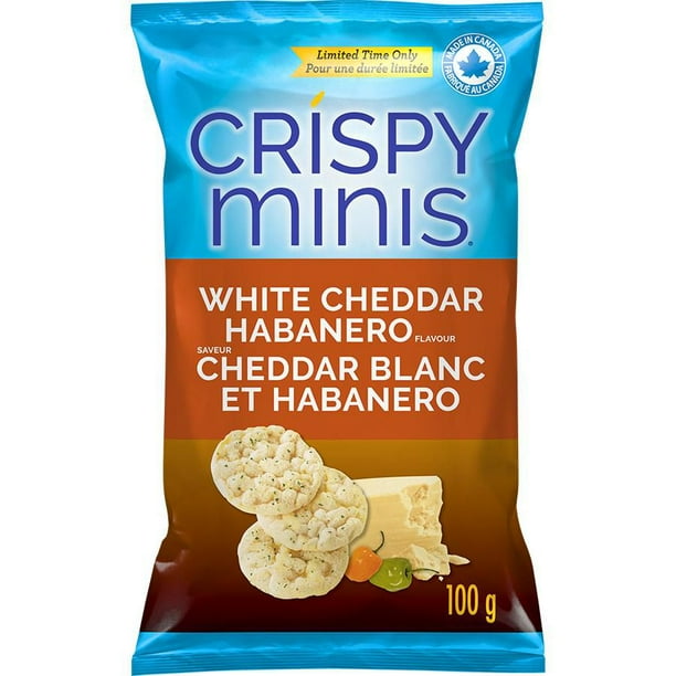 Quaker Crispy Minis White Cheddar Habanero Flavour Brown Rice Chips ...
