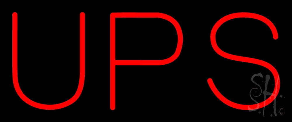 UPS LED Neon Sign 6 x 15 - inches, Black Square Cut Acrylic Backing ...