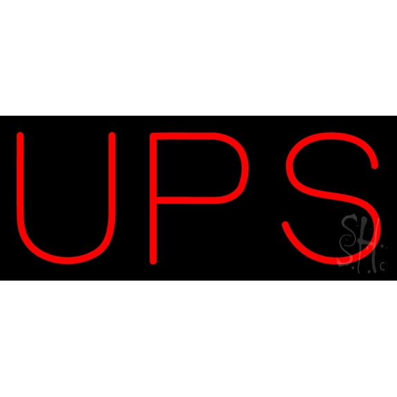 UPS LED Neon Sign 6 x 15 - inches, Black Square Cut Acrylic Backing ...
