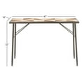 Decmode Modern 32 x 47 inch cypress wood and iron tiled console table ...