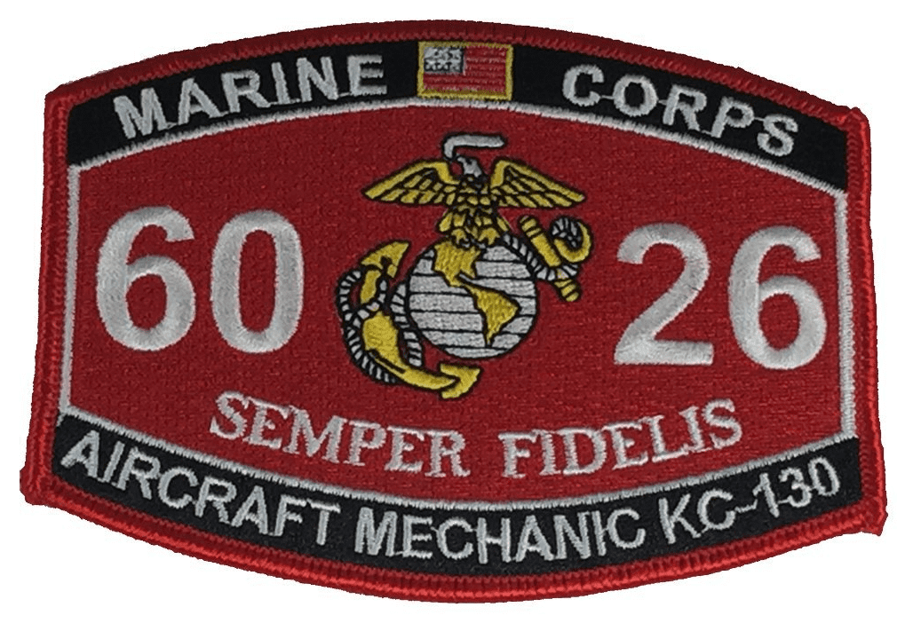 MARINE CORPS 6026 AIRCRAFT MECHANIC KC-130 SEMPER FIDELIS MOS PATCH EGA ...